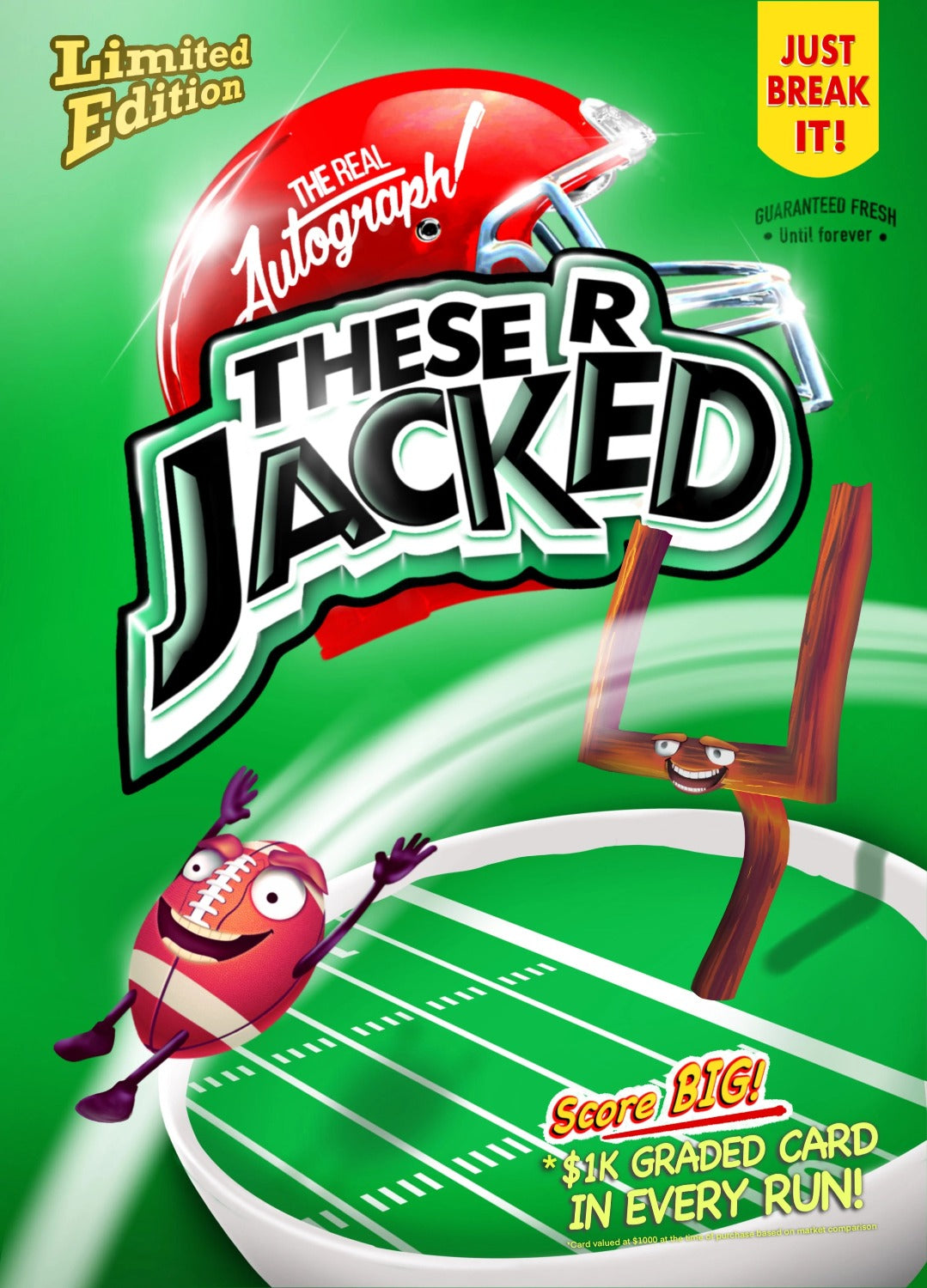 'THESE R JACKED' JUST BREAK IT MYSTERY BOX - 1 ITEM FOOTBALL FULL SIZE ...